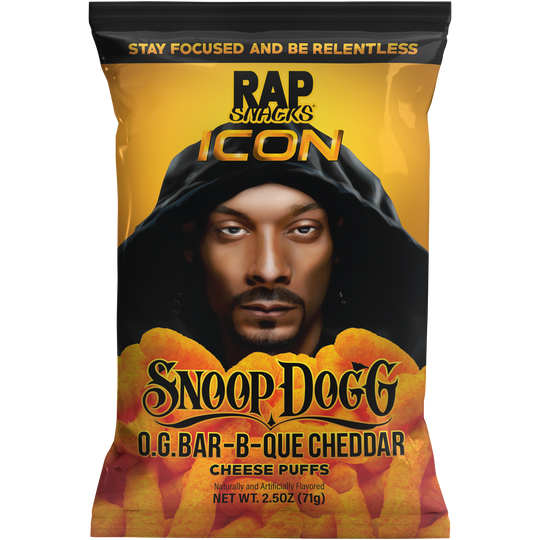 Rap Snacks Snoop Dogg O.G. Bar-B-Que Cheddar Cheese Puffs 71 g – Snaxies