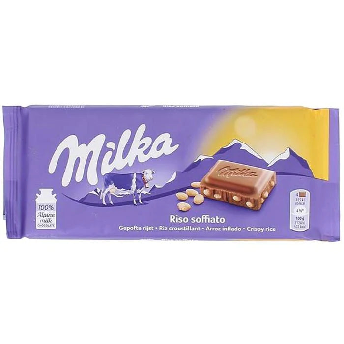 Milka Crispy Rice Chocolate Bar 100 g – Snaxies