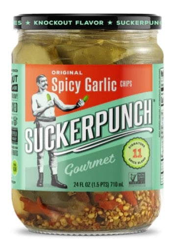 SuckerPunch Original Spicy Garlic Chips Jar 710 ml – Snaxies